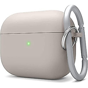 elago Liquid Silicone Case Compatible with AirPods Pro Case Cover - Keychain Included, Triple Layer Protection, Safeguard Design, Supports Wireless Charging [Stone]