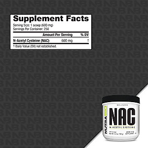 NutraBio N-Acetyl Cysteine Supplement (NAC) - 150 Grams Powder, 600mg Serving - Powerful Anti-Oxidant - Immune Support - No Fillers - Non-GMO - Gluten Free