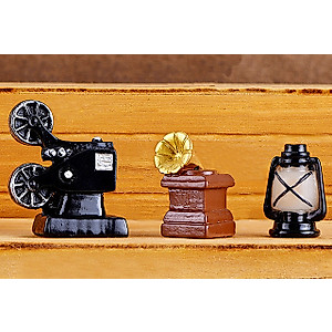 12Pcs Dollhouse Furniture Accessories Decor, Miniature Doll House Retro Home Appliances Ornaments, Mini Simulated Furniture Models for Pretend Play and Diorama DIY