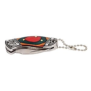 Naroote Folding Pocket Knife, Corrosionresistant Stainless Steel Blade, Durable Pocket Knife, Small Sharpness for Outdoor Use (Red Yellow Green)