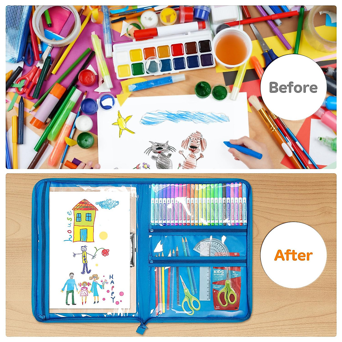 Boczif Art Portfolio Tote Bag, Art Portfolio Case 18’’ x 14’ for Kids and Students Organization, Art Storage Carrying Case for Paint Pen Artwork Sketch Drawing Paper Drawing Pads Supplies