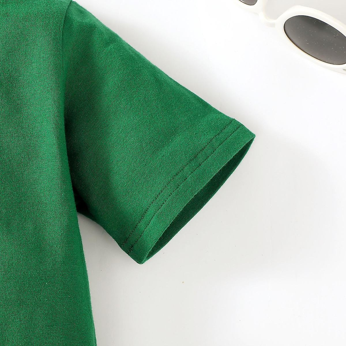 Magic Park 6M-7Y Baby Short Long Sleeve Tee Shirt Toddler T-Shirt Kids Solid Color Tops Boy Girl Casual Blouse (0046D-Green, 12-18 Months)