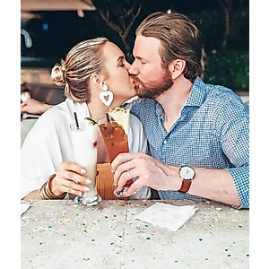 Statement Drop Earrings - Bohemian Beaded Big Heart Dangle Earrings Gift for Women