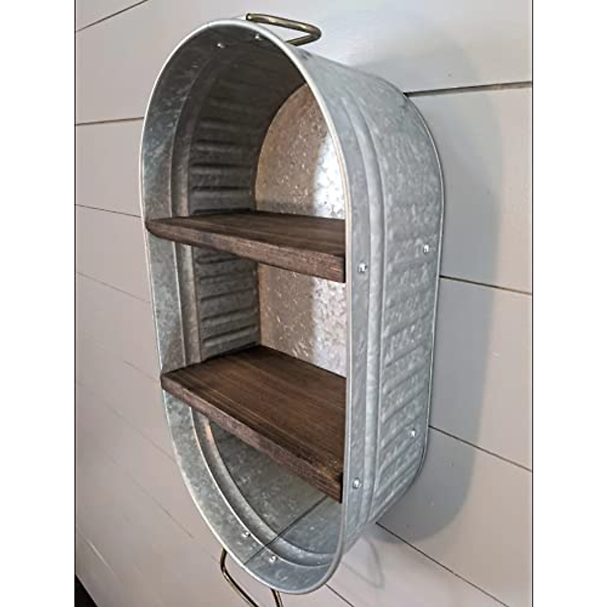 Bathroom Wall Decor, a Farmhouse Shelf, a Rustic Bathroom Shelf, a Laundry Room or mudroom Shelf, and a Galvanized wash tub with Shelves