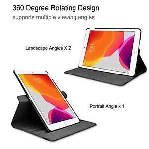 Tendmart Case Compatilbe with iPad Air 1st Generation Models A1474 A1475A1476 360 Rotating Stand with Wake Up/Sleep Function Also for 6th 5th Air2nd Generation 9.7 inch case (Black)