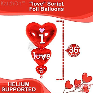 Giant, Teddy Bear Balloons Set - 40 Inch, Pack of 14 | Pack of 1000 Red Rose Petals for Valentines Day Decor | Red Heart Shaped Balloons, I Love You Balloons for Romantic Decorations Special Night