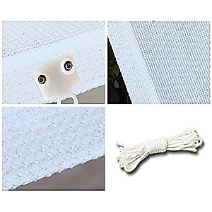 ALBN-Shading net Outdoor Shading Netting 80% Shading Rate HDPE Anti-UV for Garden Balcony Window with Free Universal Buckle (Color : White, Size : 1x5m)