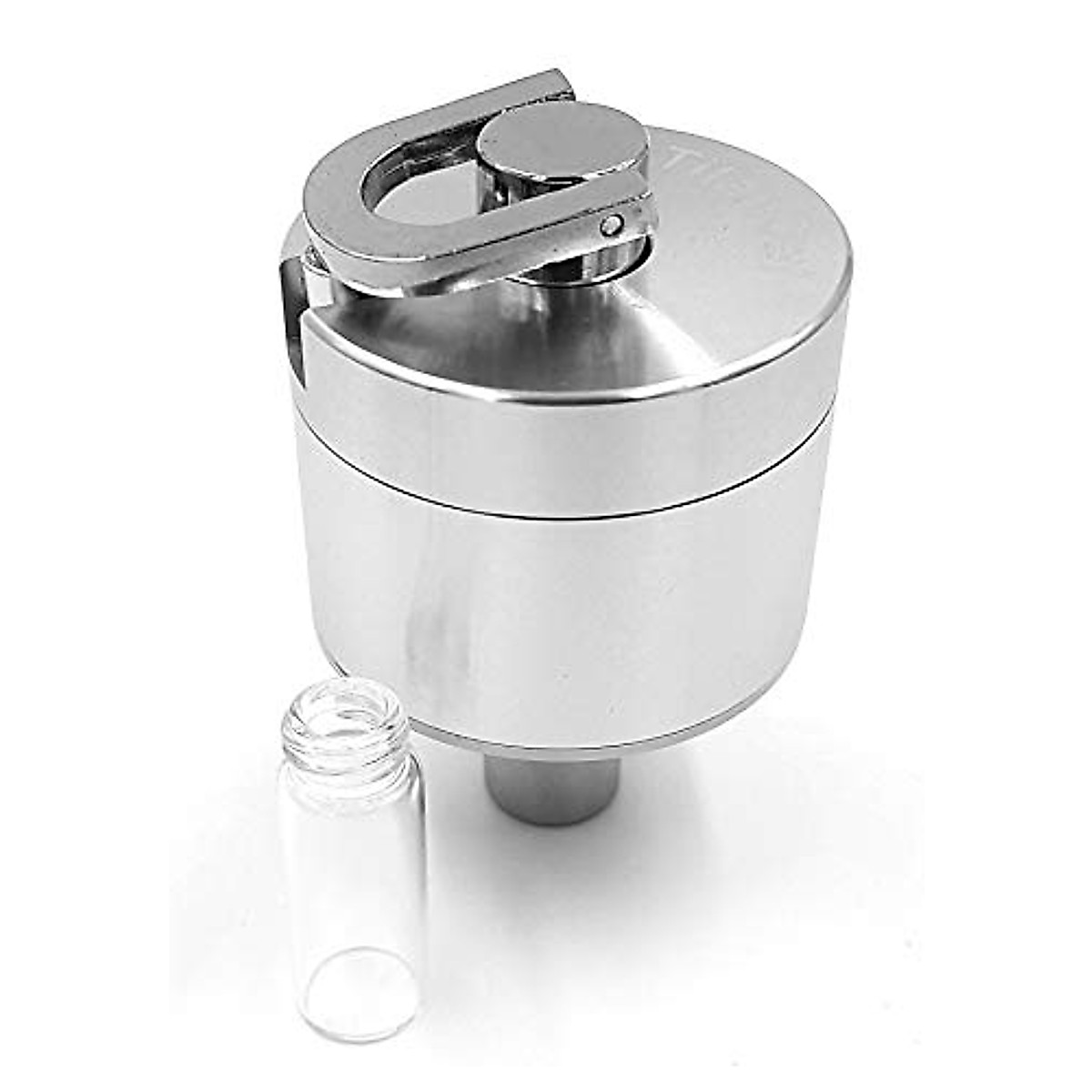 Coarse to Fine Spice Grinder Hand Mill Funnel - Ultra fine - Large Metal 3 Piece 2.12 inch with Storage Bottle - Silver Color