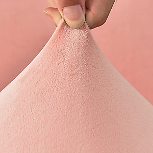 JIAN YA NA Armless Accent Chair Cover, Stretch Armless Chair Slipcover Velvet Armless Chair Covers Slipper Chair Slipcover Furniture Protector Covers for Living Room Bedroom(Velvet, Pink)