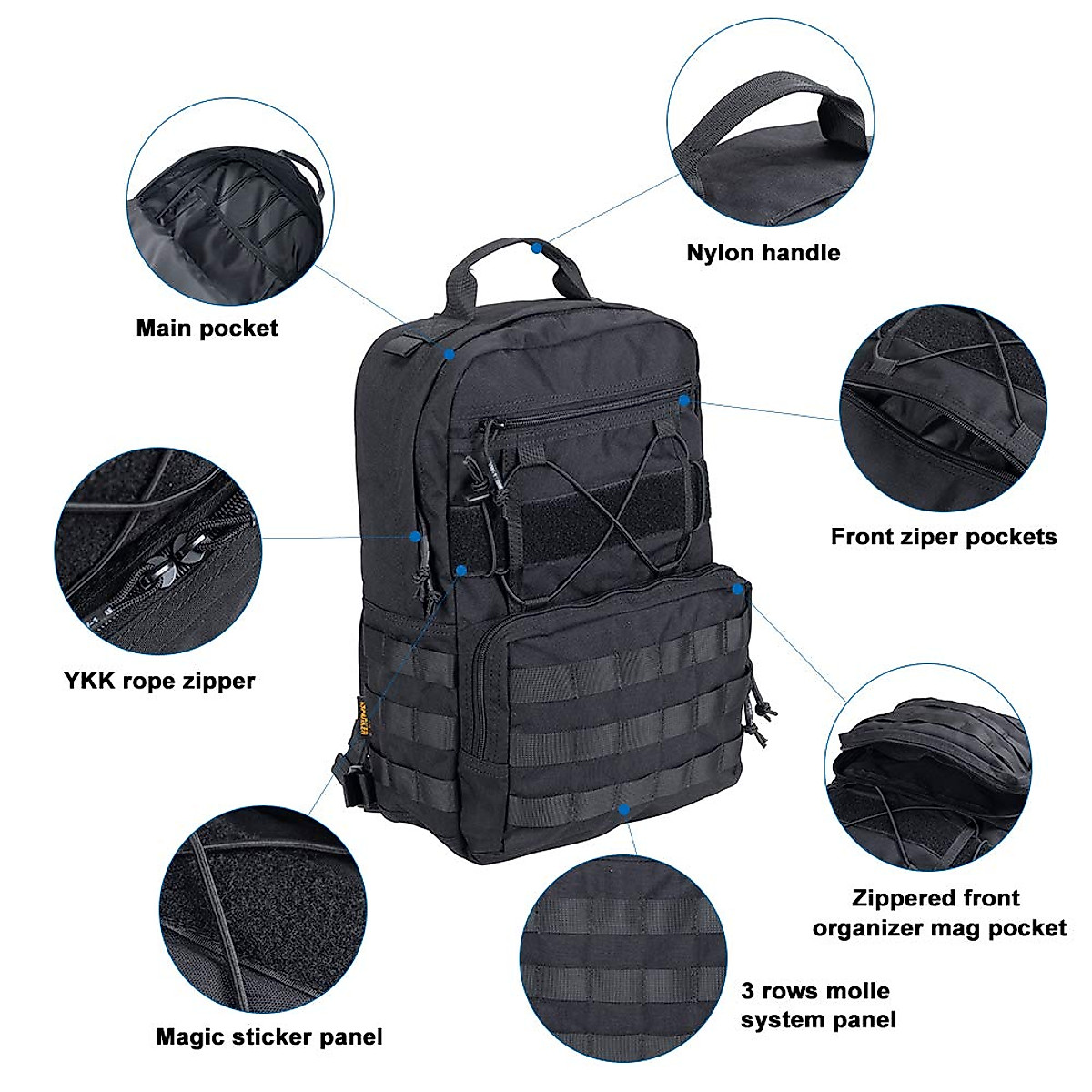 EXCELLENT ELITE SPANKER Outdoor Hydration Backpack Bundle Packs Water Bladder Carrier for 3L Water Bladder(Black)