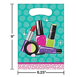 Creative Converting 8 Count Spa Party Supplies Loot Bags, Multicolor