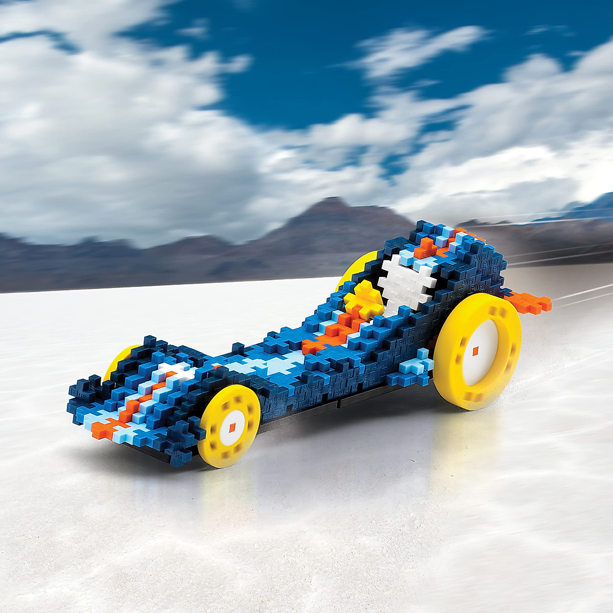 PLUS PLUS - GO! Desert Dragster - 275 Pieces - Model Vehicle Building Stem/Steam Toy, Interlocking Mini Puzzle Blocks for Kids