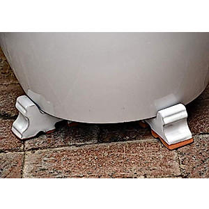 Ceramic Pot Feet 3-Pack -White Glaze- Made In USA- Flower Pot Risers Glazed Ceramic - Handmade - Stoneware Clay - Frost Proof - Made For Planters- 3" Long x 1.5" Tall - Recommended for 14"-20" Pots