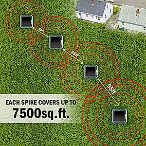 Lubatis Solar Mole Repellent Outdoor Sonic Deterrent - Mole Chaser Scare Vole for Lawn Garden - Groundhog Repellent Snake Rodent Gopher Spikes Chaser Pest (4)