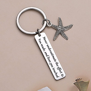 JIUSHUN Coworker Appreciation Keyring starfish poem jewelry Coworker gift Social Worker Thank You Keychain Volunteer Appreciation Gift Coworker Keychain Social Worker Keychain Social Worker gift