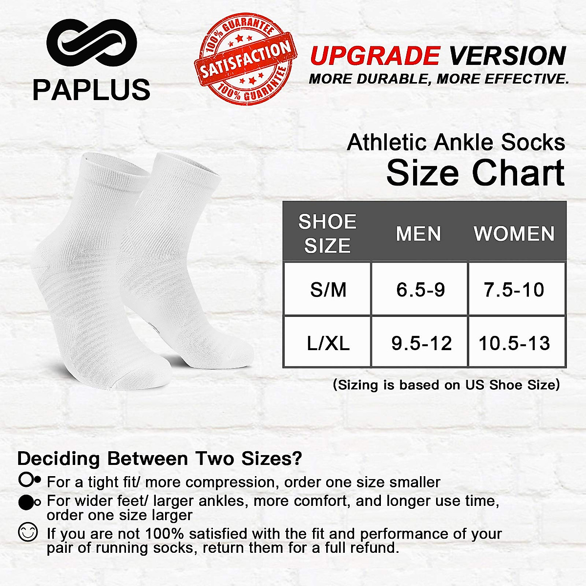 Compression Running Ankle Socks for Men and Women (6 Pairs), Quarter Athletic Socks for Running, Cycling, Golf, Work