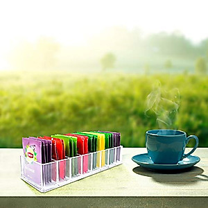 Tea Bag Storage Organizer, Kitchen Pantry, Cabinet, Countertop Food Drawer Holder Bin Caddy - For Coffee| Sugar Packet| Beverage Bags| Sweeter| ketchup| Spice Pouches| Dressing Mixes. 2 Pack(Box Only)