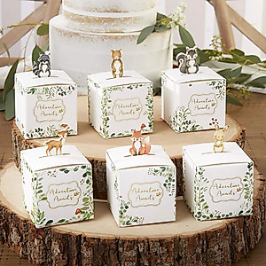 Kate Aspen Woodland Baby Shower Decorations - Adorable Woodland Animal Party Favor Boxes for Baby Showers, Birthdays, and Gender Reveals - Pack of 24