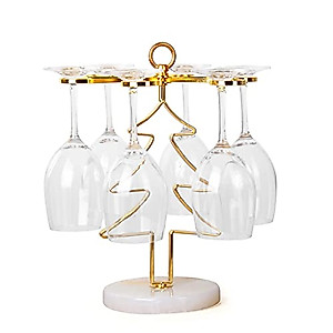 YFQHDD Wine Glass Rack,Christmas Tree Countertop Wine Glass Holder, Elegant Freestanding Tabletop Stemware Storage Rack/Wine Glass Stan