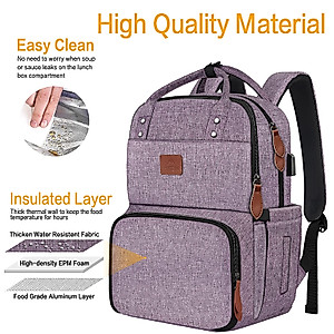 MATEIN Laptop Backpack with Lunch Box, Insulated Women Backpacks with Cooler Compartment, 15.6 inch Water Resistent Tote Food Bag with USB Charging Port for College Beach Camping Picnics Hiking