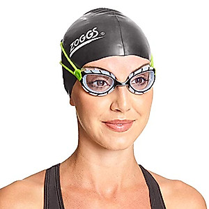 Zoggs Predator Next Gen Swimming Goggles No Leaking Anti Fog UV Protection Triathlon (Black-Green/Clear)