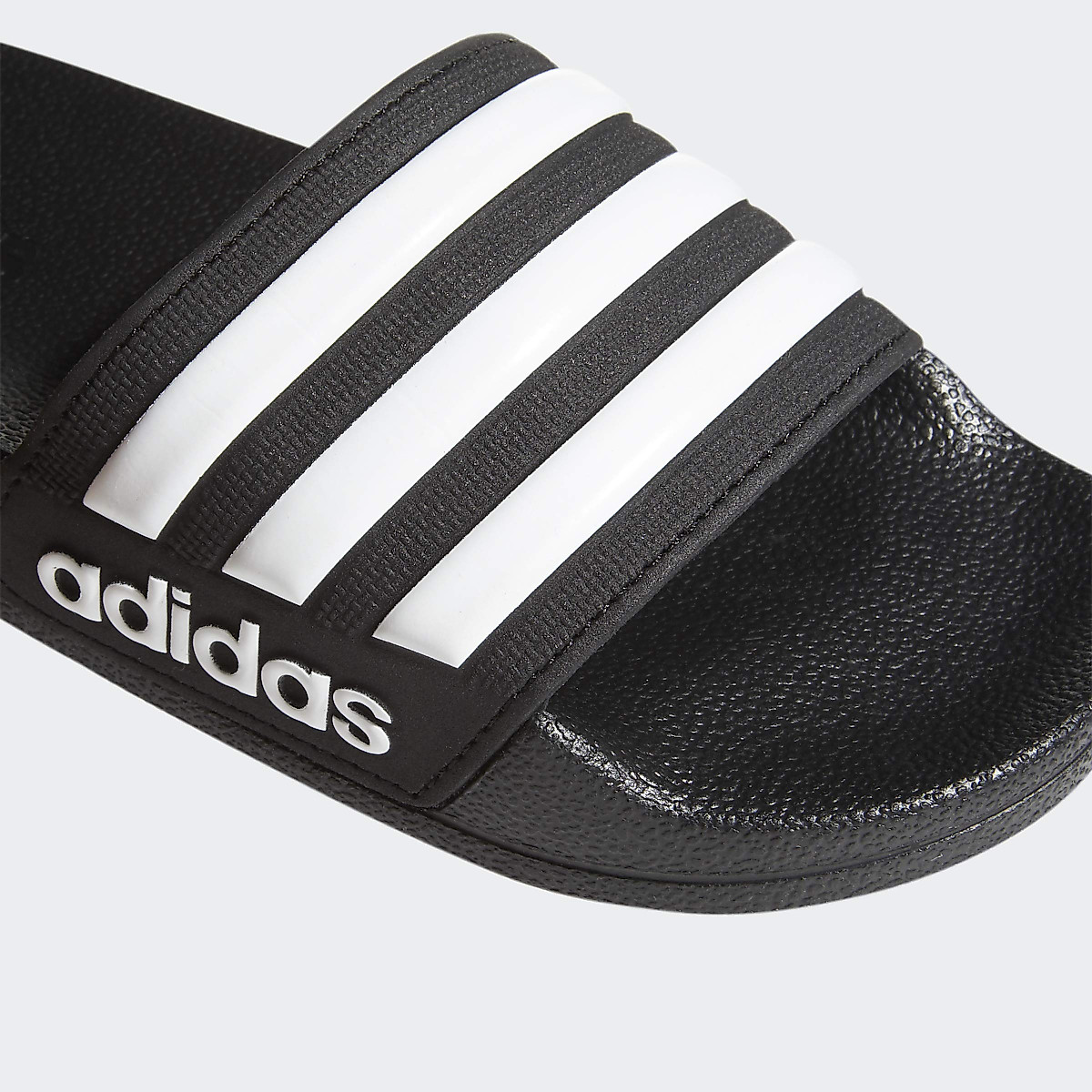 adidas Adilette Shower Slides, Core Black/White/Core Black, 4 US Unisex Big Kid