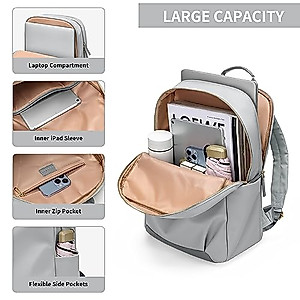 GOLF SUPAGS Women Laptop Backpack Fashion College Work Bag Travel Backpacks Fits 15 Inch Notebook (Pale Gray)