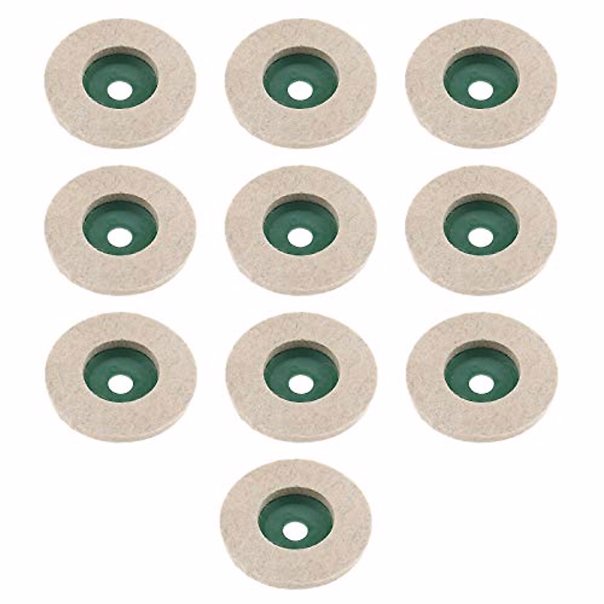 SING F LTD 10Pcs Wool Felt Polishing Wheel, for Angle Grinder Buffing Ceramic Marble Automotive Wood- 97mm