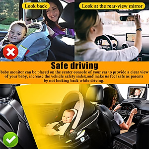 Baby Car Mirror,AHD 1080P Baby Car Camera with 5'' Monitor System for Car Back Seat Full View Infant,Powerful IR Night Vision Aimed at Baby-Easily to Observe Baby's Behavior Movement-LK13