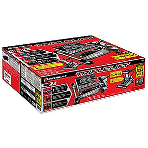 Powerbuilt 2 Ton Triple Lift Floor Jack, Lifts Cars, Trucks, Motorcycles, ATV's, Transmissions, Tie-Down Loops, Locking Safety Bar - 620422E