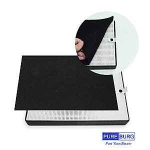 PUREBURG F2 Filter Compatible with Filtrete FAP-C02WA-G2 FAP-C03BA-G2 FAP-T03BA-G2 Air Purifiers, 2-Pack HEPA H13 + Activated Carbon Pre-Filters x 8