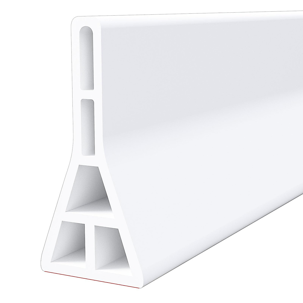 3.5" High Shower Threshold Water Dam, 74 IN Shower Water Splash Guard for Curbless Bath Shower Threshold Water Barrier Stopper for Wet and Dry Separation Bathroom and Kitchen (White/6.2FT)