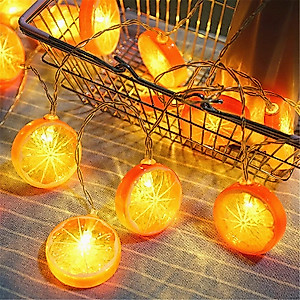 LEKIBOP Fruit String Lights Battery Powered Indoor Outdoor Lighting Lamp Strawberry/Grape/Watermelon/Lemon/Banana for Wedding Home Birthday Garden Yard Patio Party Decorations (Orange Lemon)