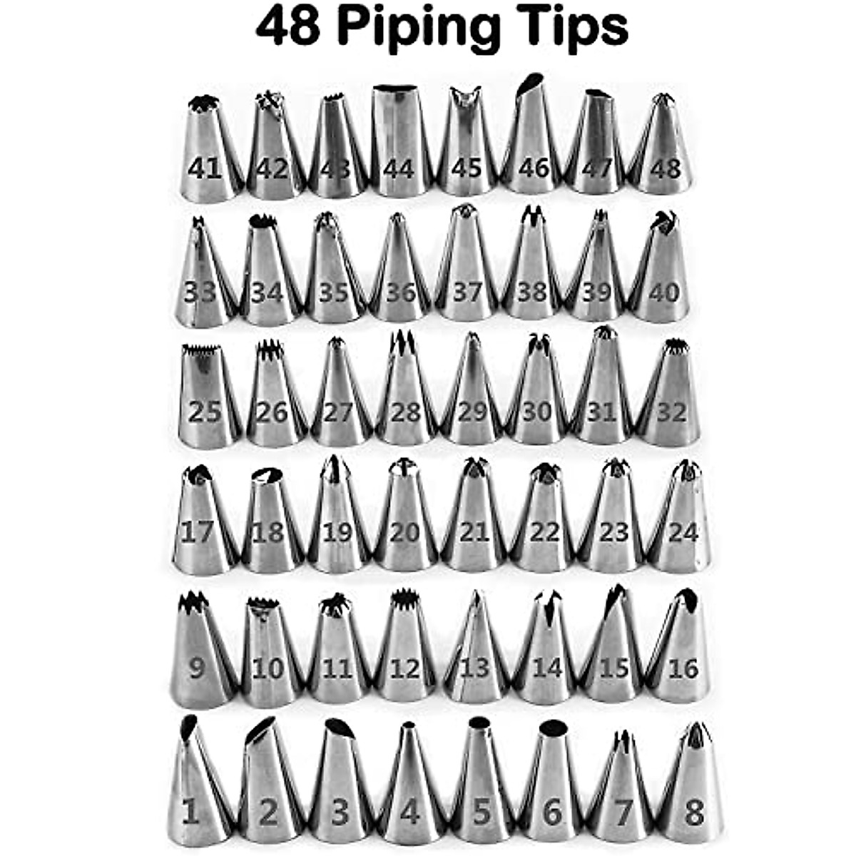 Aleeza Cake Wonders Get FROSTED! Piping Bags and Tips Set – 100 pcs Cake Decorating Kit with 40 Frosting Bags, 48 Icing Tips and Design Chart. Pastry, Cookie, Cupcake and Cake Decorating Supplies