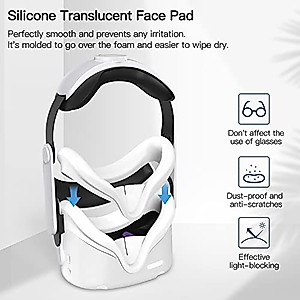 SiWiQU 5 in 1 Head Strap Set for Quest 2 Accessories, Elite Strap for Enhanced Support with Halo Controller Protector, Face Pad Cushion and VR Shell Protective Cover