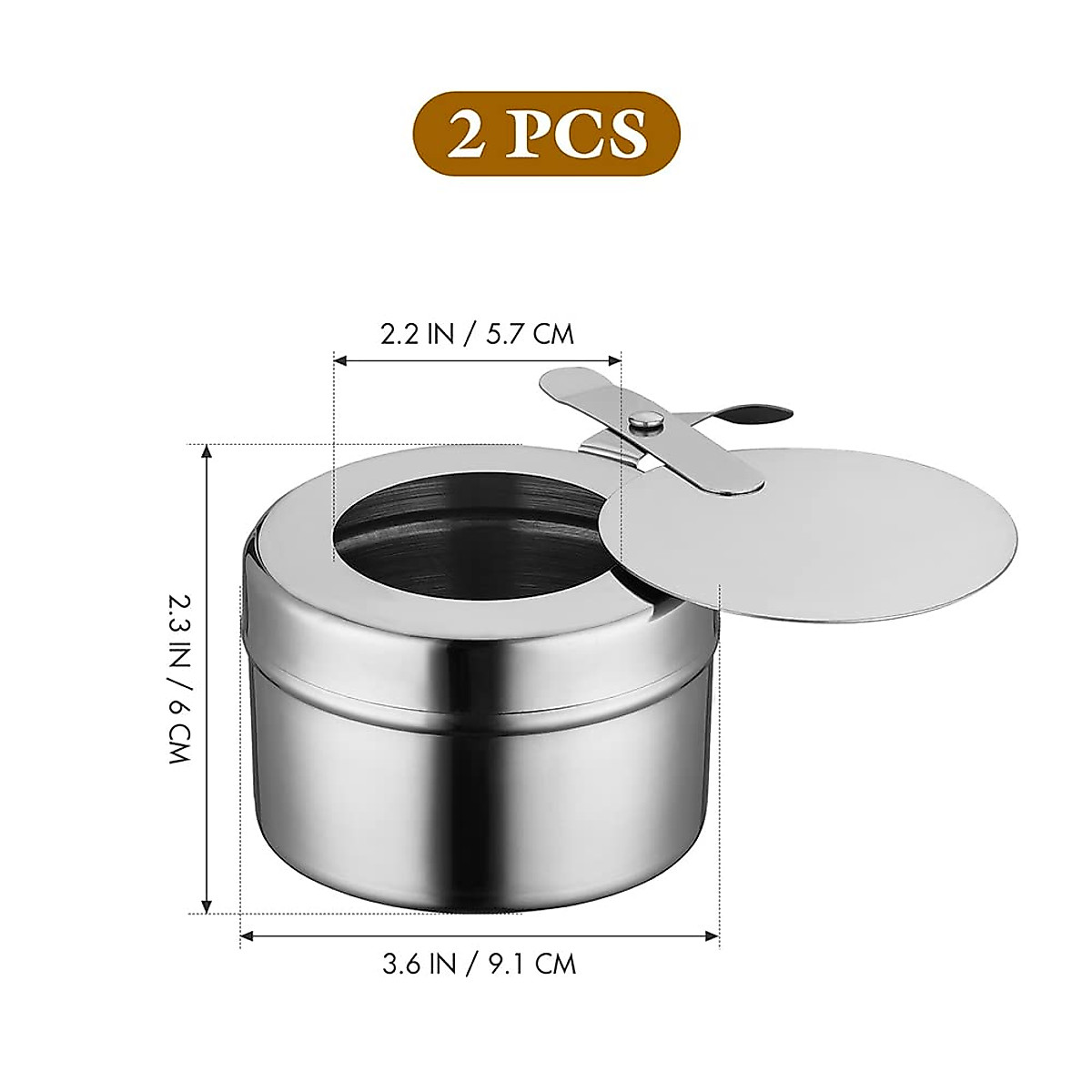 Abaodam 2pcs Buffet Warmer Warming Trays for buffets Party Stove Food Parties Fuel cans Holder Set Chafing Dish- Stainless Steel Fuel Holder with Cover Chafer Canned Heat Fuel