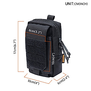 EXCELLENT ELITE SPANKER Tactical EDC Pouch Molle Utility Pouches Phone Holster Pouch Waist Bag Tool Pouch for Molle Accesssories（Black