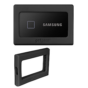 getgear Silicone Bumper for Samsung T7, T7 Touch Portable SSD - 1TB, 2TB, 500GB, USB 3.2, Strong-Shock Absorbing, Slip-Resistant- Black (Black)