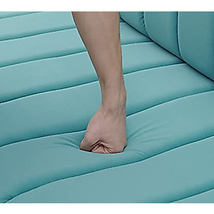 Loveseat Modern 2 Seater Sofa Comfortable Australian Cashmere Fabric Sofa with Two Throw Pillows Blue (Blue)