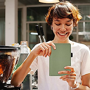 RSAquar Server Book with Zipper Pocket, Premium Leather Server Books for Waitress, Waiter Wallet Waitress Book Fit Server Apron, Sage Green