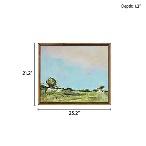 MARTHA STEWART Across The Plains 2 Wall Art Living Room Decor - Landscape Print Gel Coated Canvas, Home Accent Modern Bathroom Decoration, Ready to Hang Poster Painting for Bedroom, 25.2" X 21.2", Multi