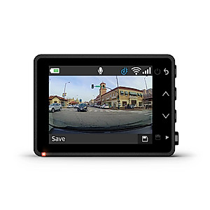Garmin Dash Cam 57, 1440p, 140-degree FOV, Remotely Monitor Your Vehicle While Away with New Connected Features, Voice Control, Compact and Discreet, Includes Memory Card and Signature Series Cloth