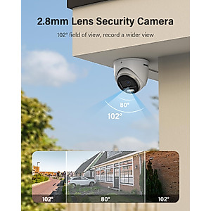ANNKE 3K Add-On Security Camera with Full Color Night Vision, 4-in-1 TVI/AHD/CVI/CVBS CCTV Surveillance Turret Cam with Built-in Mic, 2.8mm Lens, IP67 Weatherproof, (Cable & Adapter Included)