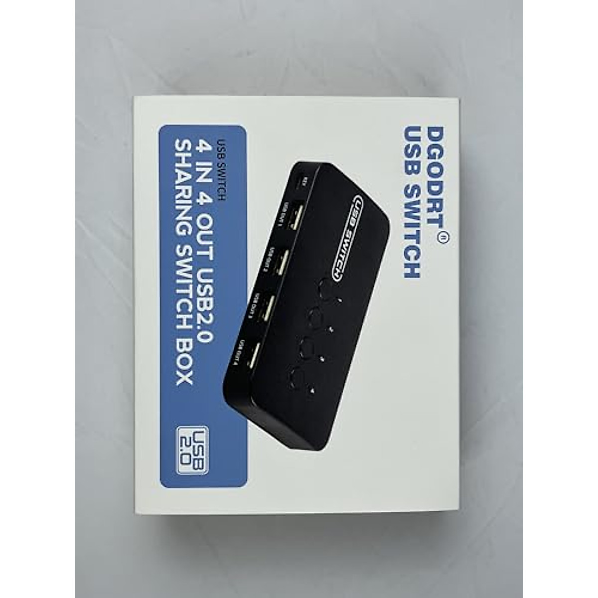 USB Switch 4 in 4 Out, USB Switcher Selector 4 Port for 4 Computer Share 4 USB Devices Keyboard Mouse Printer Scanner with Desktop Controller and Cables