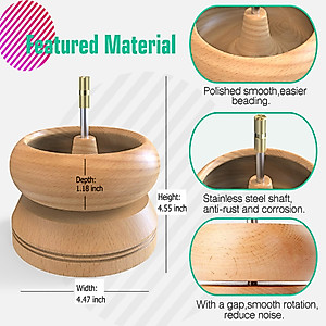 Bead Spinner Bowl with 5 Beading Needles, Spin Beading Bowl for Jewelry Making, Waist Bead Spinner with Seed Bead Kit, Stringing Bead Loader Holder
