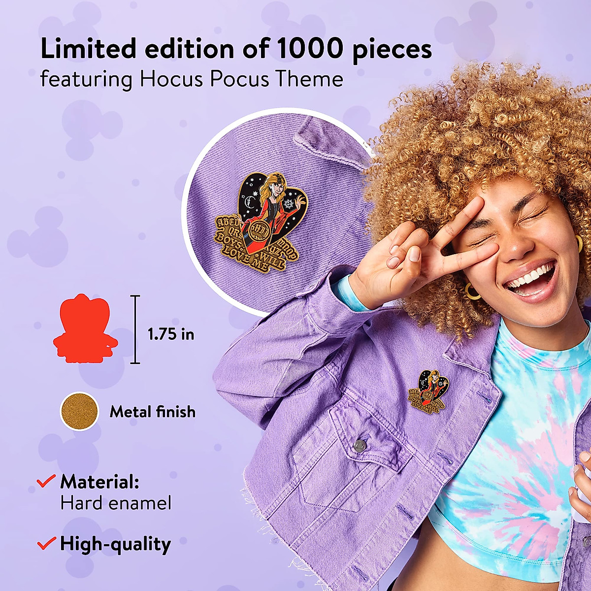 Disney Enamel Pin Set, Hocus Pocus Themed Jewelry, Pack of 4 Pieces, 1.75”, Limited Edition Collectors Pins with Three Sanderson Sisters and Billy Butcherson, Amazon Exclusive
