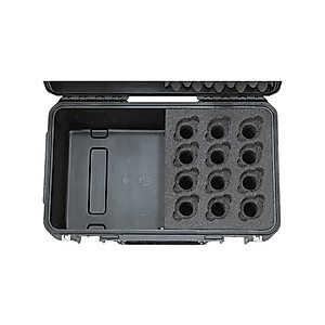 SKB Music iSeries Waterproof 12-Mic Case with Storage Compartment with PE Foam Interior