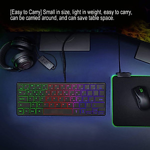 CUIFATI Wired Gaming Keyboard, Abs Material, 3 Kinds of Backlight Effects, Can Be Carried Around, and Can Save Table Space.