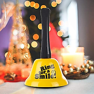 VABNEER Hand Bell Metal Tea Bell Service Bell Gold Hand Bell School Small Hand Bell for Adults (Yellow)