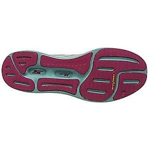 Skechers Women's GO Run Razor 3+ Sneaker, Gray Mesh Hot Melt Aqua Hot Pink Trim, 9